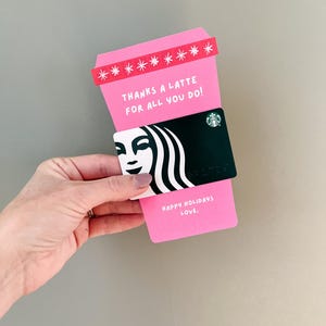 Printable Holiday Coffee Gift Card Holder- Perfect for Teachers ...