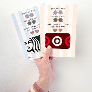 Printable End of School Year Gift Card Holder – Cute Teacher Thanks ...