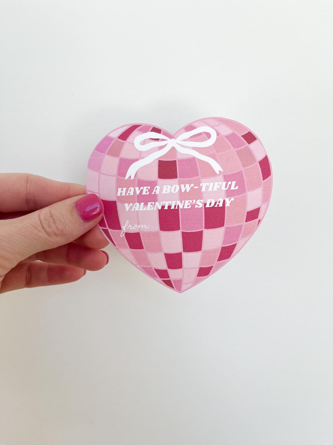 Bow Valentine Cards | Printable Classroom Valentine | Girly Valentine ...