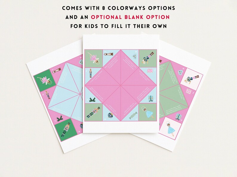 Printable Nutcracker Ballet Cootie Catcher – Christmas Fortune Teller ...