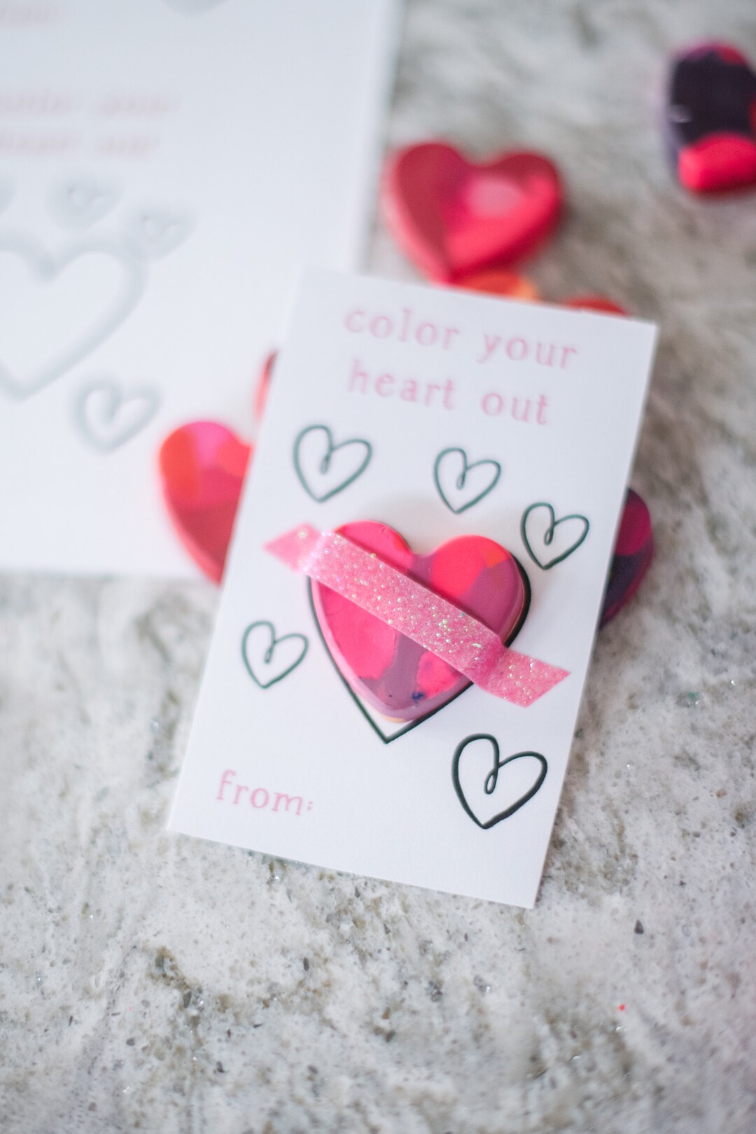 Crayon Valentines Cards, Digital Printable Crayon Valentine Cards ...