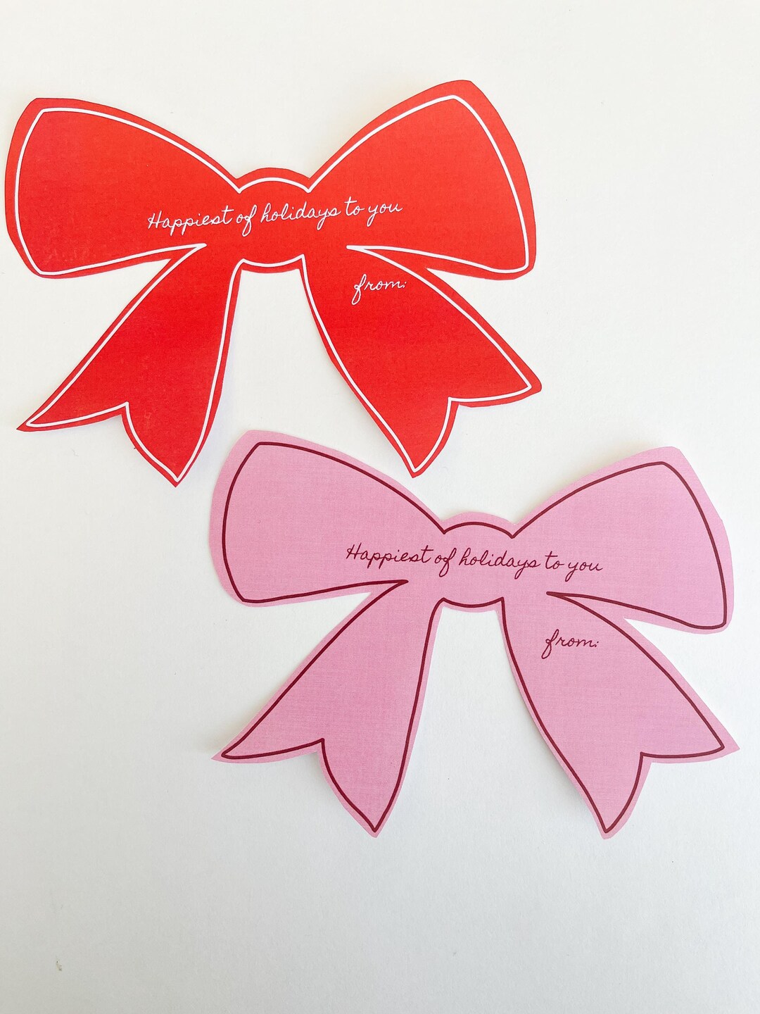 Christmas Gift Tags -coquette Bow Gift Tags - Printable Christmas Gift ...