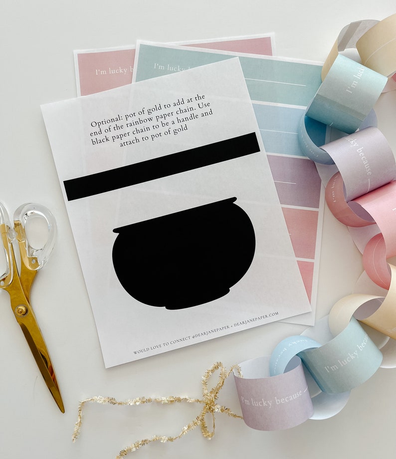 Pastel Rainbow St. Patricks Day Paper Chain Kids Activity - Etsy