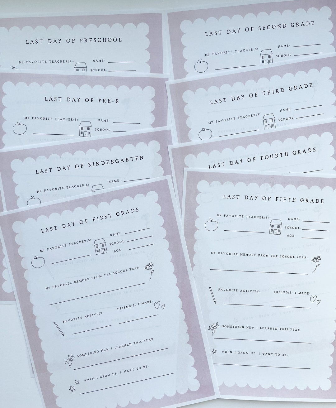 School Memories Printable, End of the Year Fill in the Blank School ...