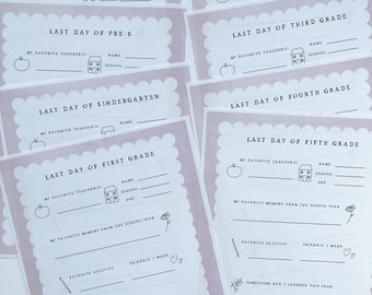 Last Day of School Printable End of School Year Questionnaire Last Day ...