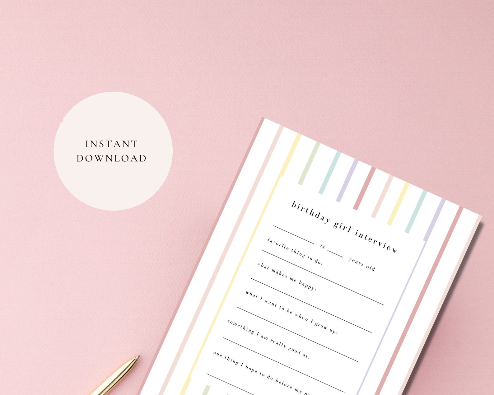 Birthday Interview Printable Birthday Questionnaire | Etsy