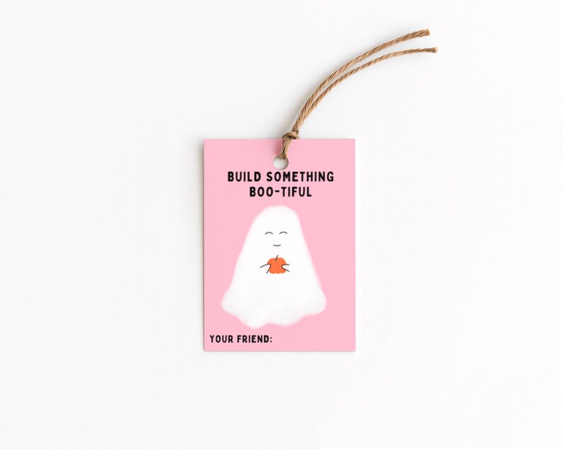Halloween Gift Tag | Customizable Build Something Boo-tiful | Cute ...