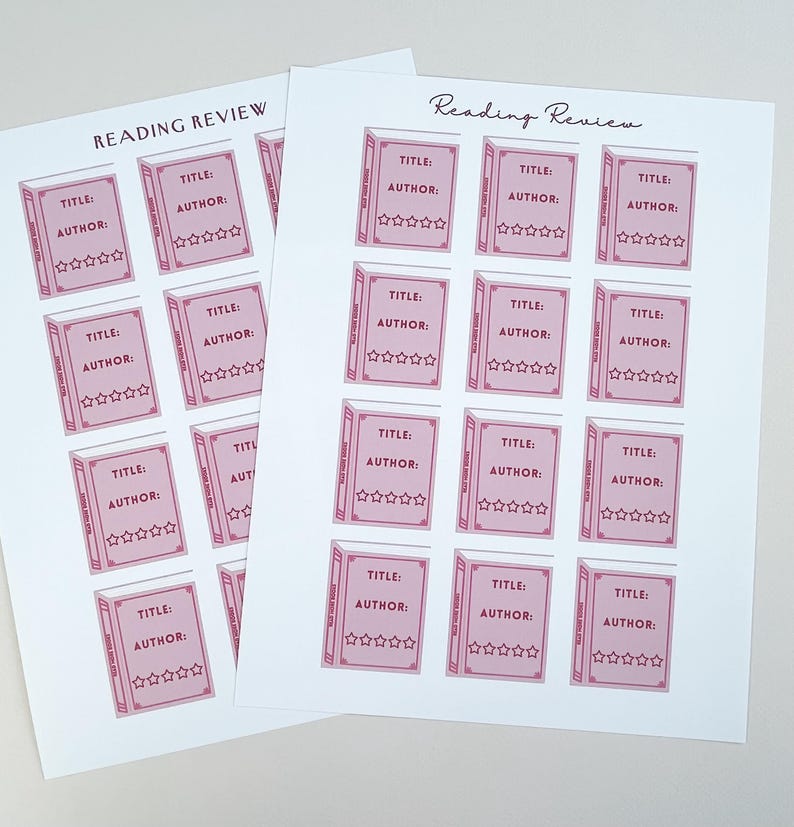 Printable Book Review & Reading Log – Bookshelf Tracker, Reading Log ...