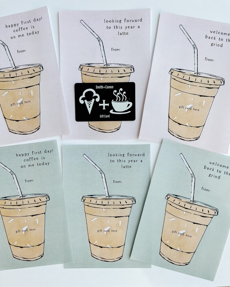Back to School Teacher Gift: Printable Coffee Gift Card Note - Etsy