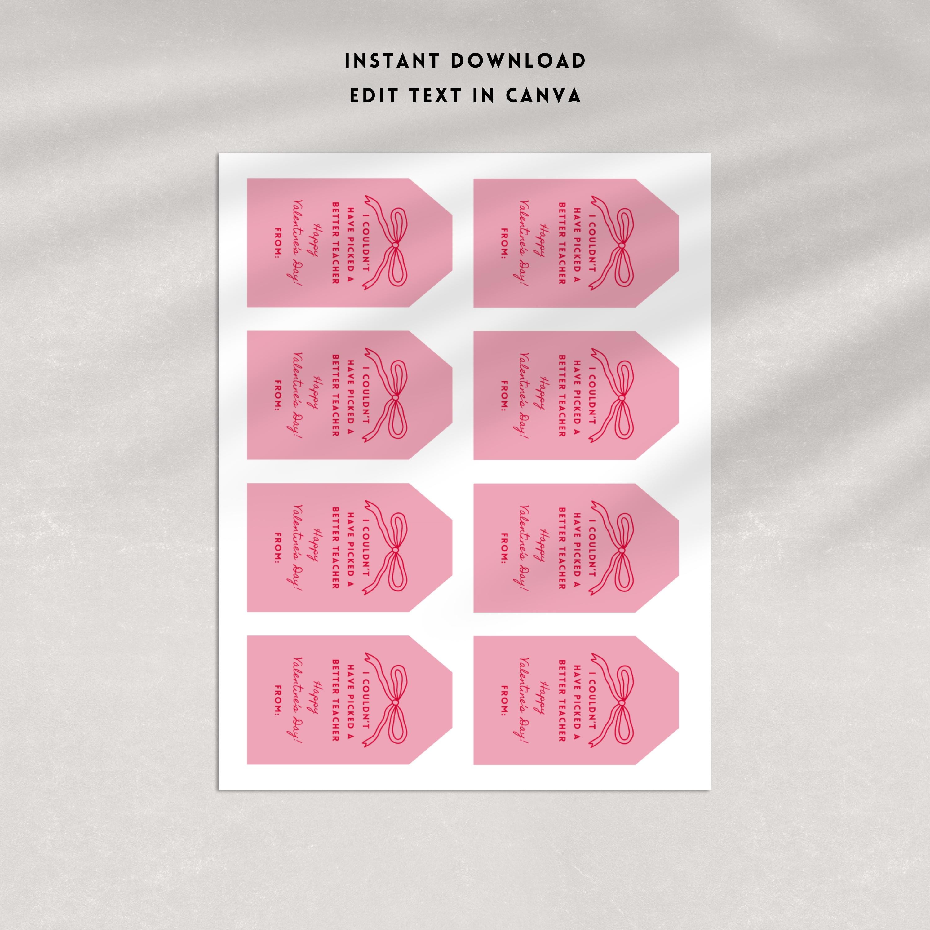Printable Valentine’s Day Gift Tags for Teachers - Teacher Valentine ...