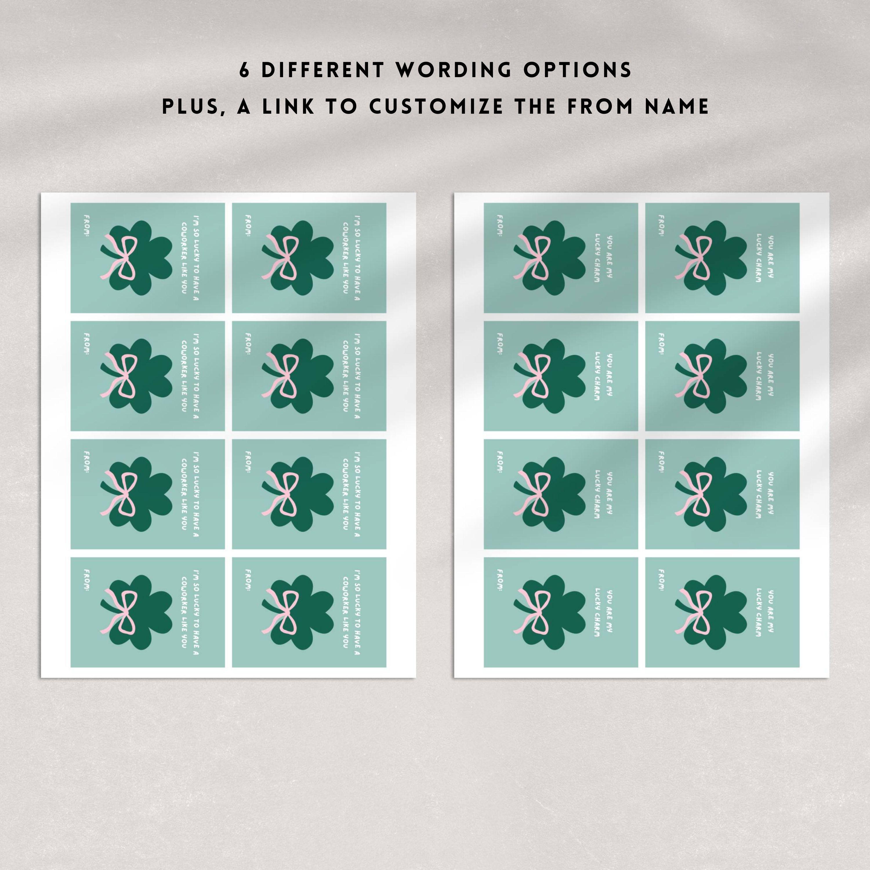 St. Patrick’s Day Printable Gift Tags, Lucky Shamrock Treat Tags ...