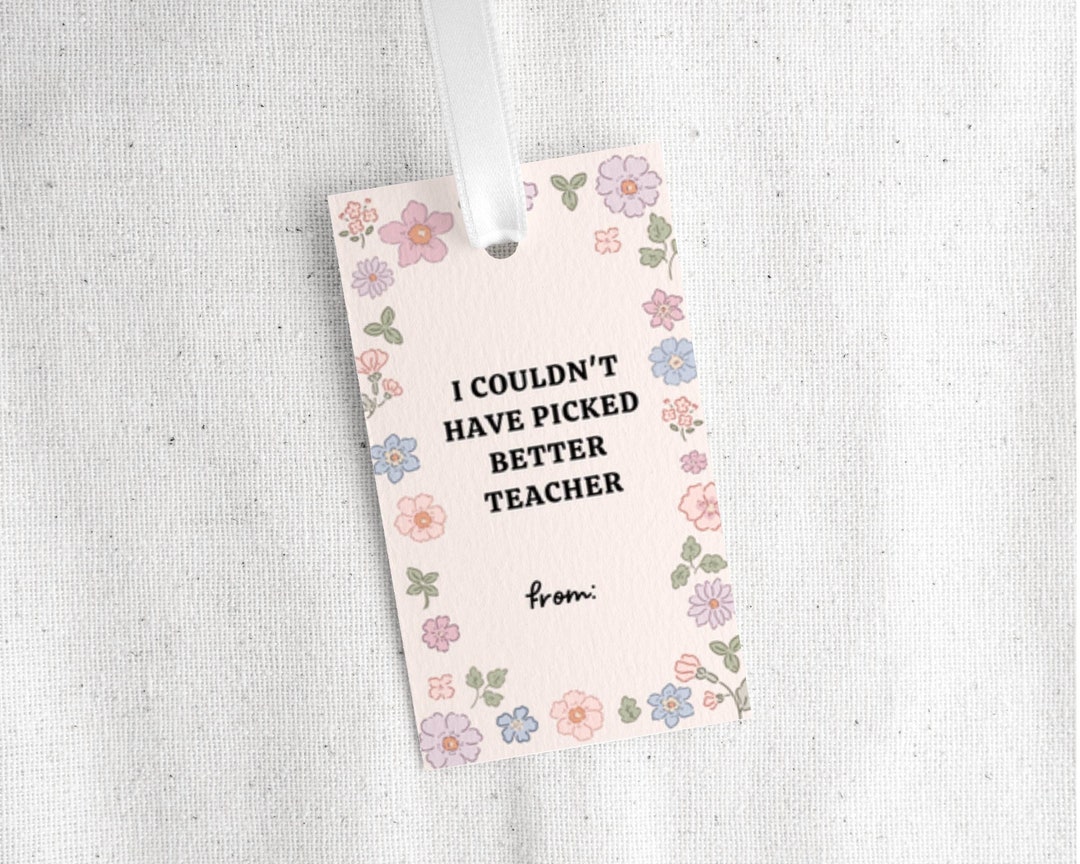Printable Teacher Appreciation Gift Tags, Floral Thank You Tags ...