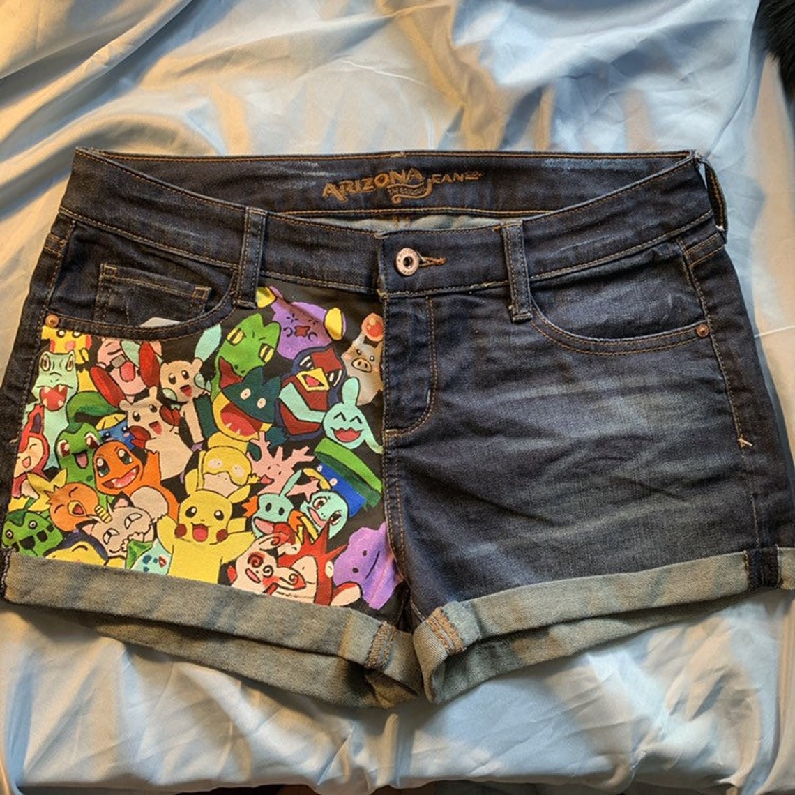 Hand Painted Pokemon Inspired Shorts | Etsy