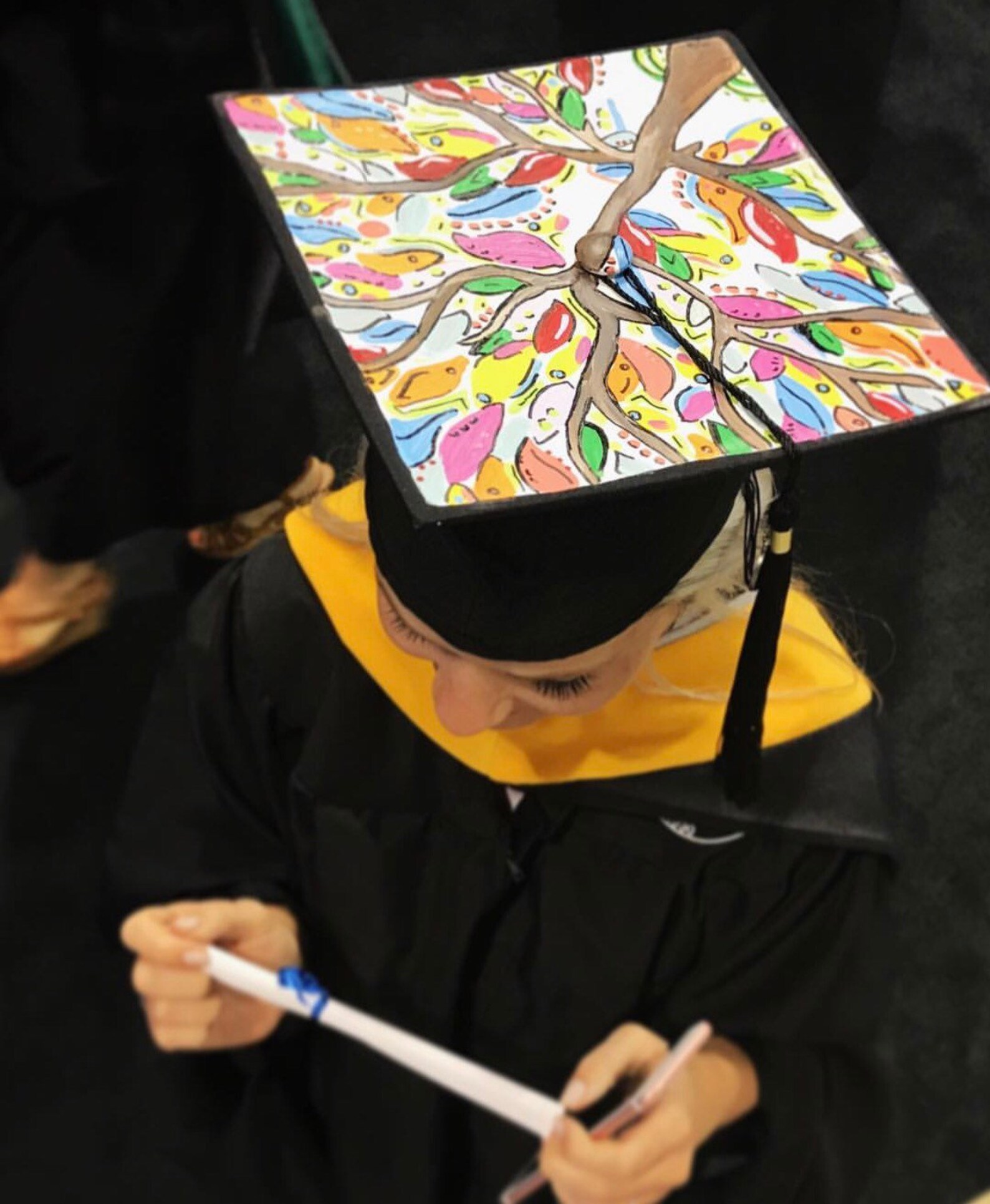 Painted Graduation Caps, Hand Painted Grad Cap, Custom Graduation Cap ...