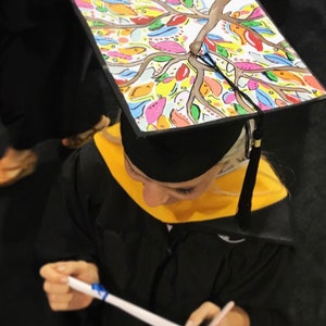 Painted Graduation Caps, Hand Painted Grad Cap, Custom Graduation Cap ...