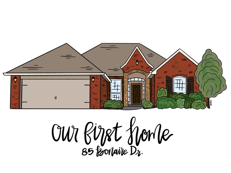 Custom Digital Home Portrait, Digital House Painting, Digital Home ...