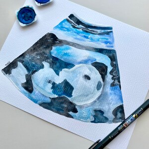 Sonogram Watercolor Painting Sonogram Art Work, Baby Shower Gift, Baby ...