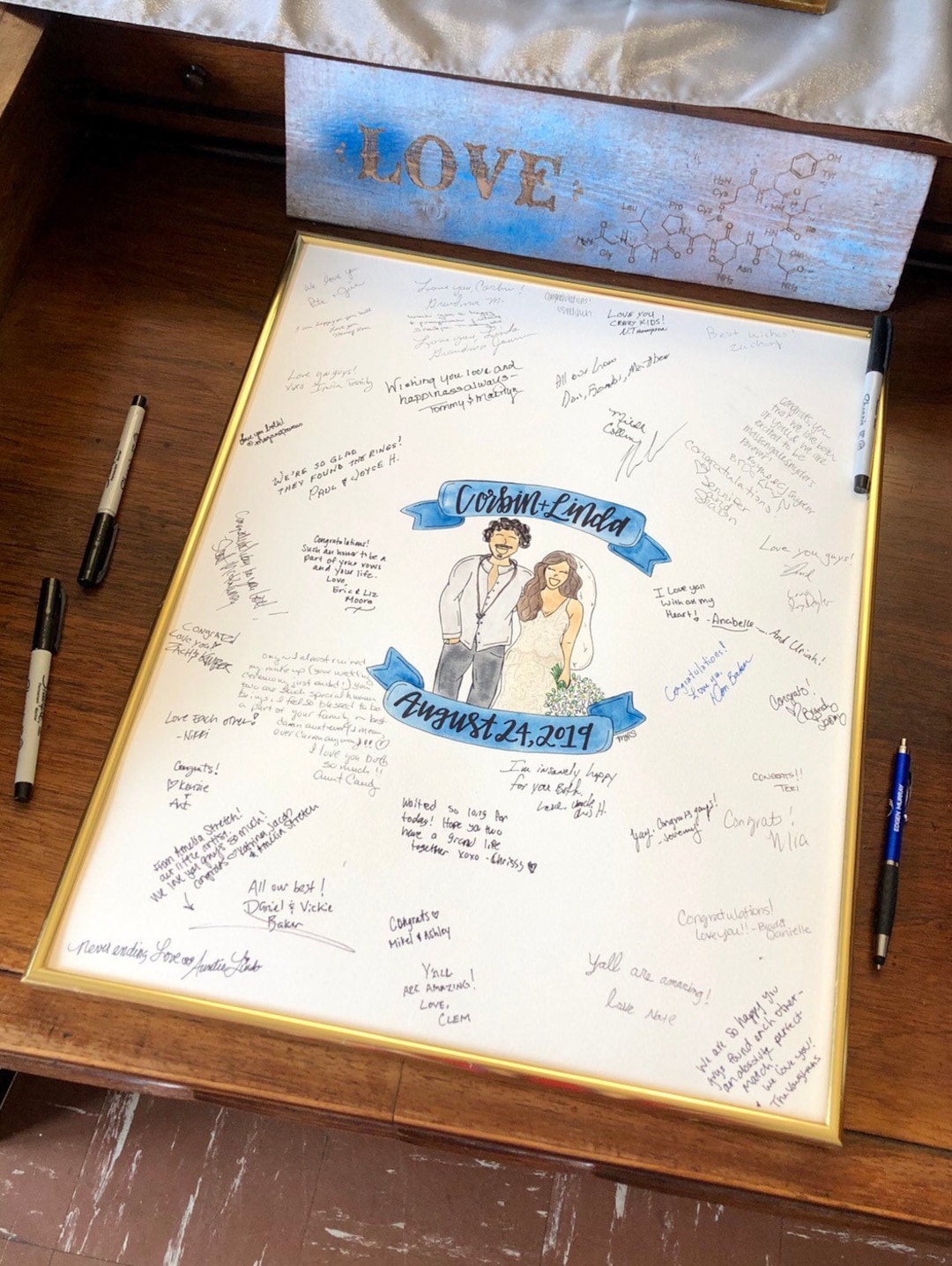 Wedding Guest Book Alternative, Water Color Portrait Guest Book ...
