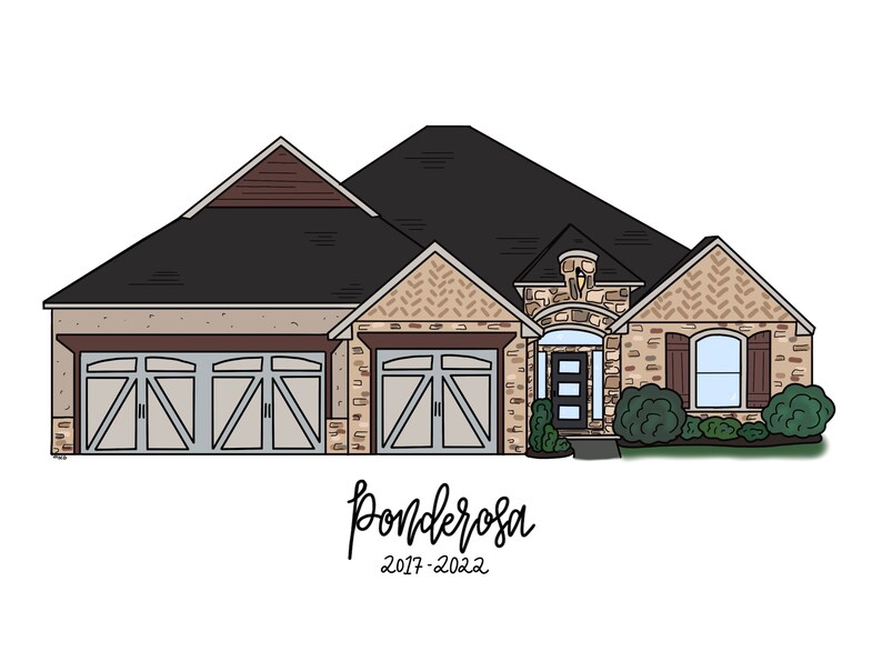 Custom Digital Home Portrait, Digital House Painting, Digital Home ...