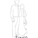 Couple Outline, One to Two People Outline Drawing, Two Person Sketch ...