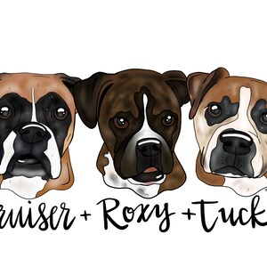 Three Pet Digital Pet Portrait, Digital Dog Portrait, Digital Cat ...