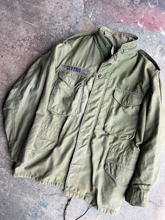 Vintage Military Jacket Army Green Winter Coat Size M… - Gem