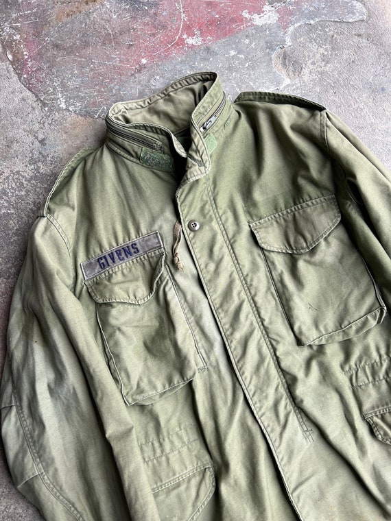 Vintage Military Jacket Army Green Winter Coat Size M… - Gem