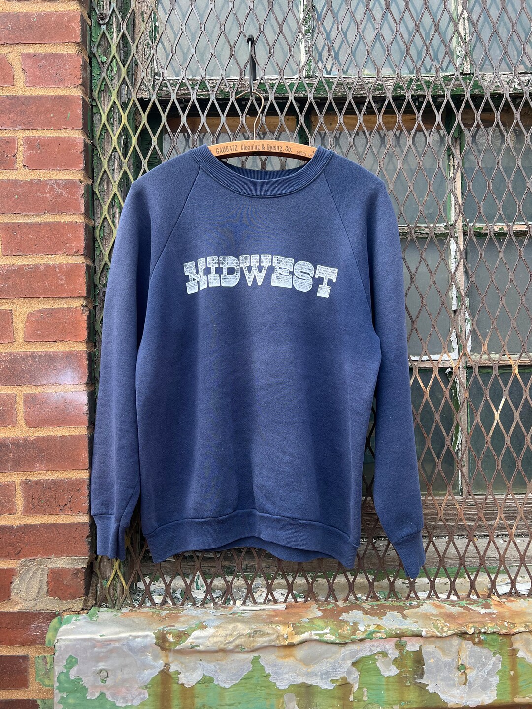Vintage 80s Crew Neck Sweater Midwest Navy Blue Sweater Size L - Etsy
