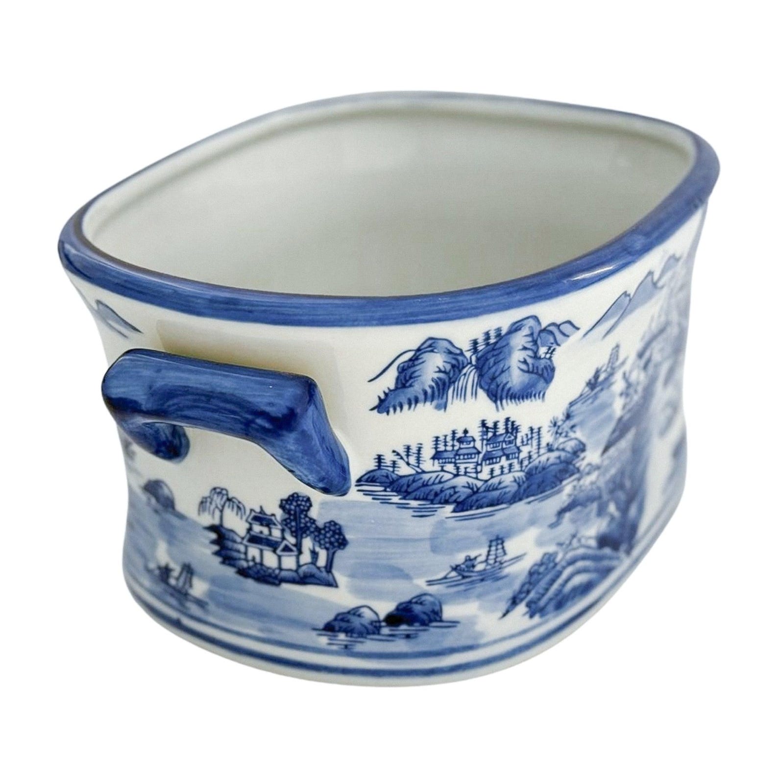 Vintage Blue and White Cachepot – Chinese Porcelain Planter ...