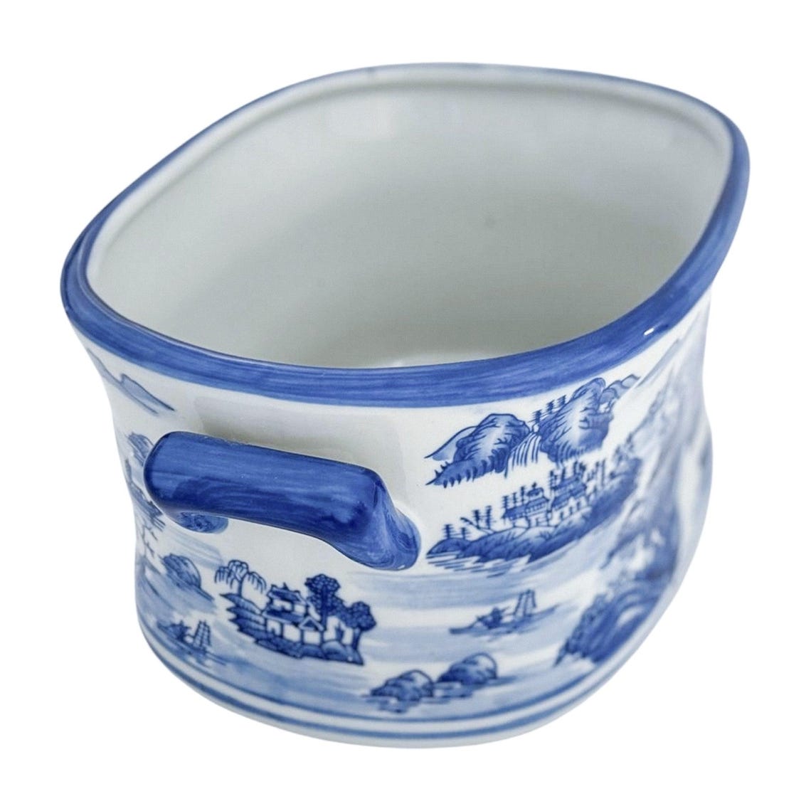 Vintage Blue and White Cachepot – Chinese Porcelain Planter ...