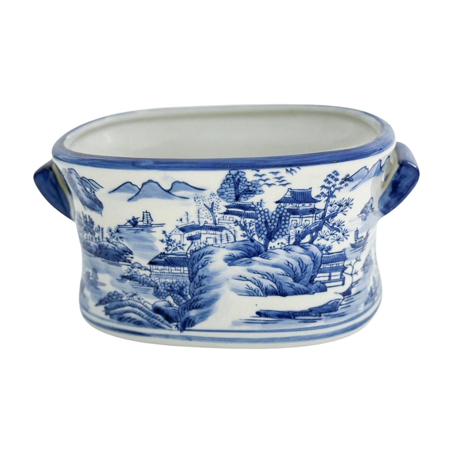 Vintage Blue and White Cachepot – Chinese Porcelain Planter ...