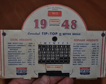 1948 calendar | Etsy