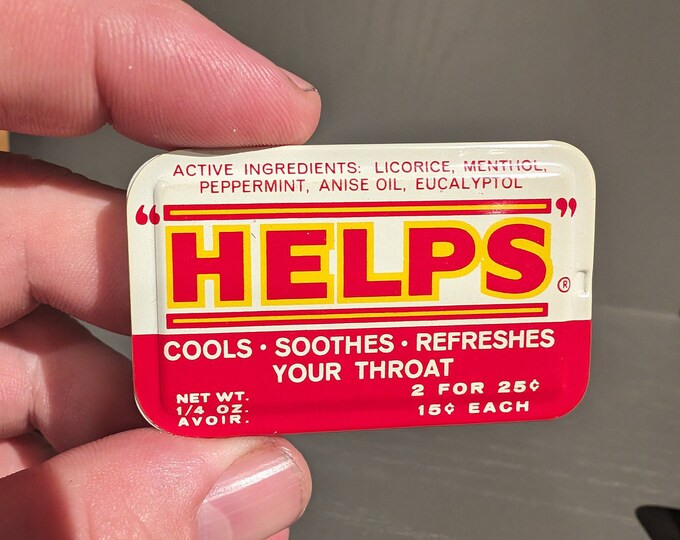 1970s HELPS Sore Throat Lozenges Empty Tin - Metal - Old & Original Tin ...