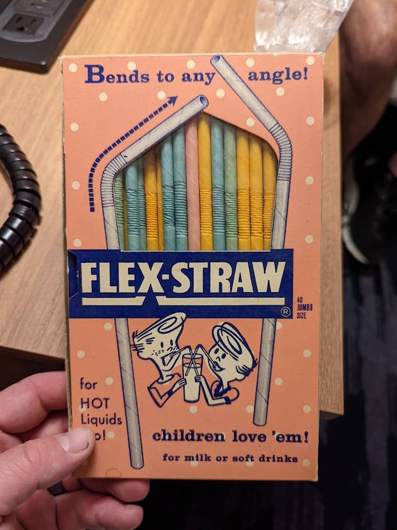 Original 1950's Flex-straw Flexible Straws Drinking Straws - Etsy