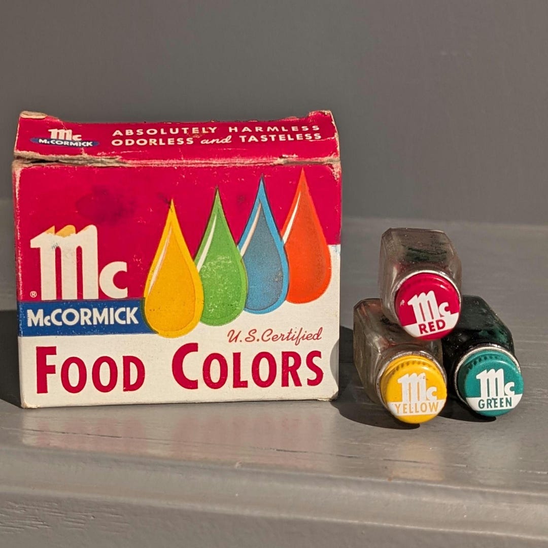 1960s Old & Original Mccormick Green Food Coloring Set Vintage Banking ...