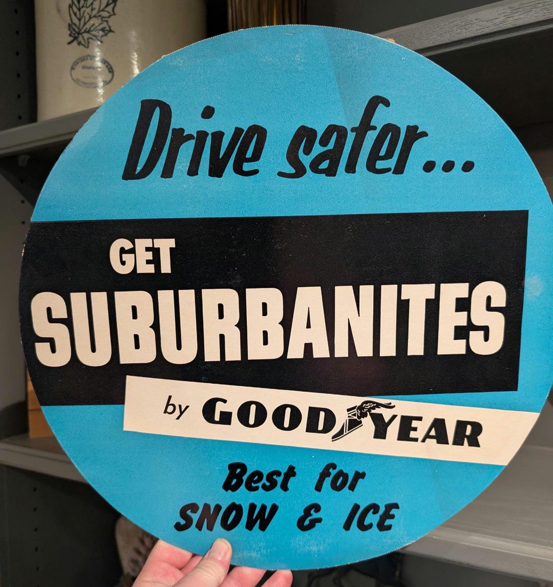 Original 1950's Goodyear Suburbanites Tire Insert Sign Vintage Gas ...