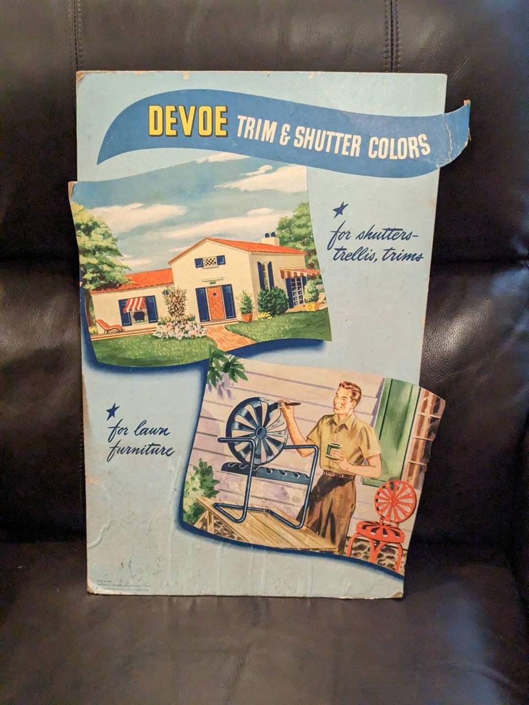 Original 1940's Devoe Paint Sign Vintage Sign Old & Original - Trim ...