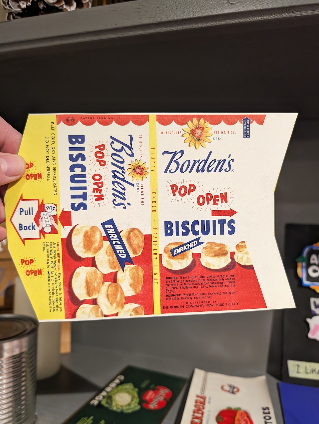 NOS 1940s 50s Borden's Brand Pop Open Biscuits Wrapper -display - Old ...