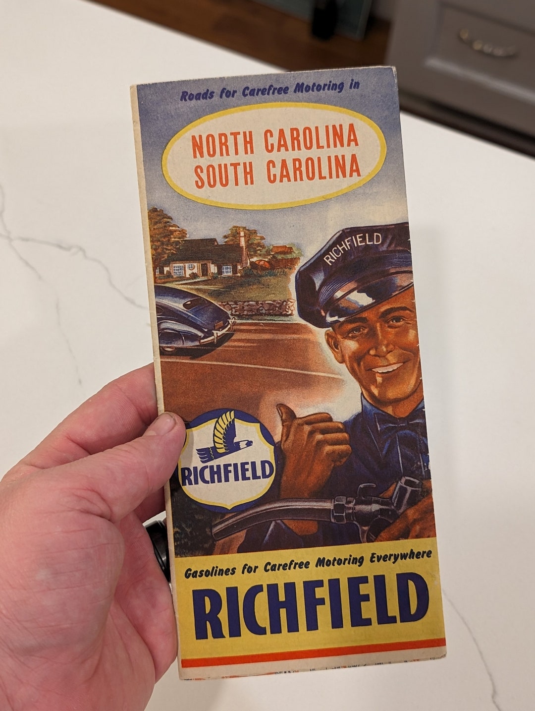 1940's Richfield Oil Company Road Map of North Carolina/south Carolina ...