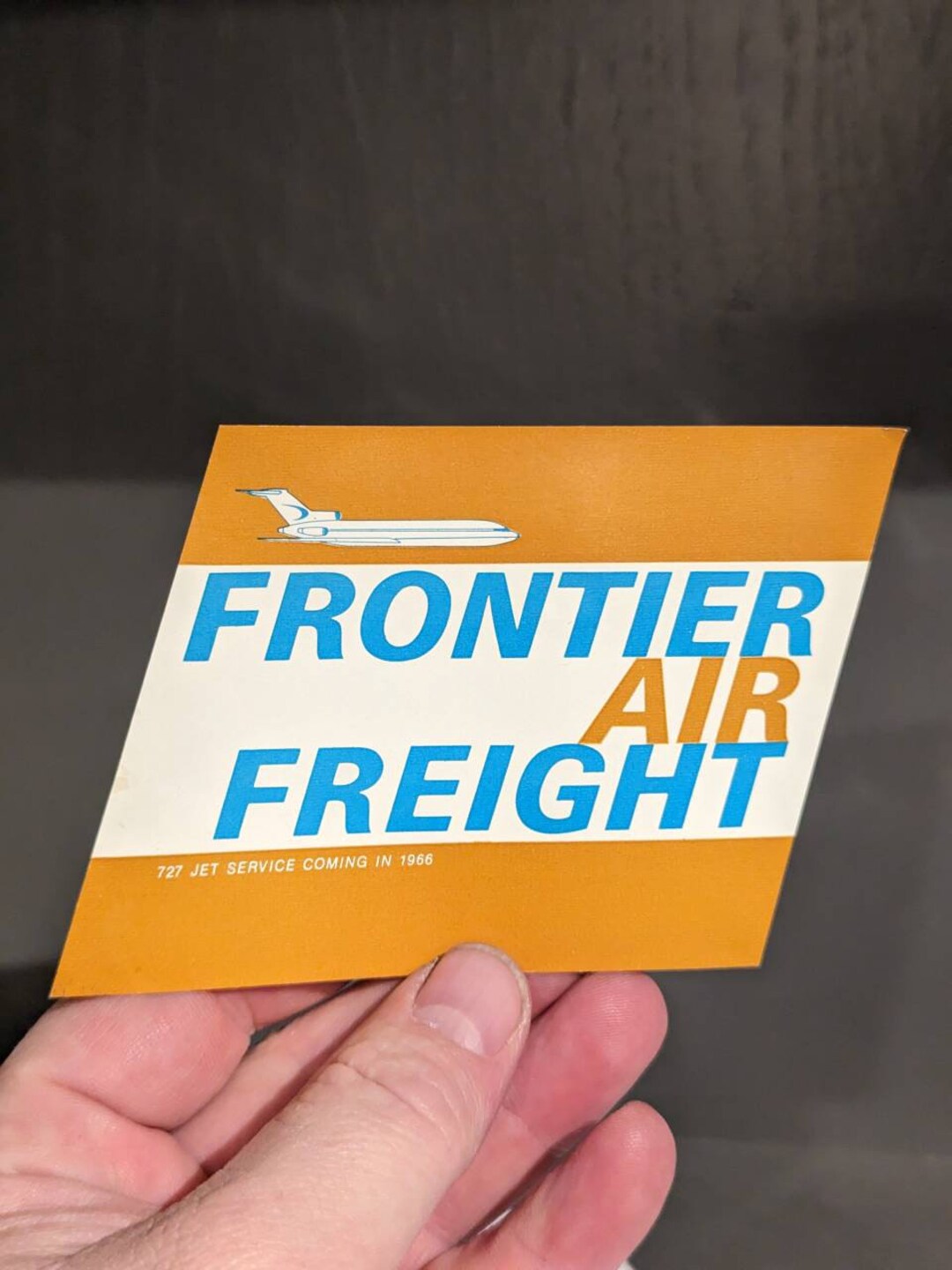 1960's Frontier Airlines Air Freight Gummed Label - Old & Original ...