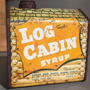 1950s 60s Log Cabin Syrup Original Vintage Tin - Etsy