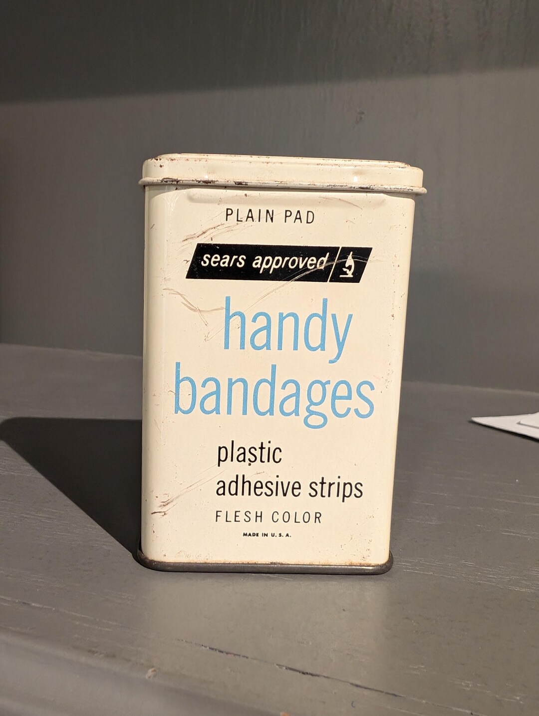 Original Vintage 1960s Sears Approved Handy Bandaids Tin - Empty ...
