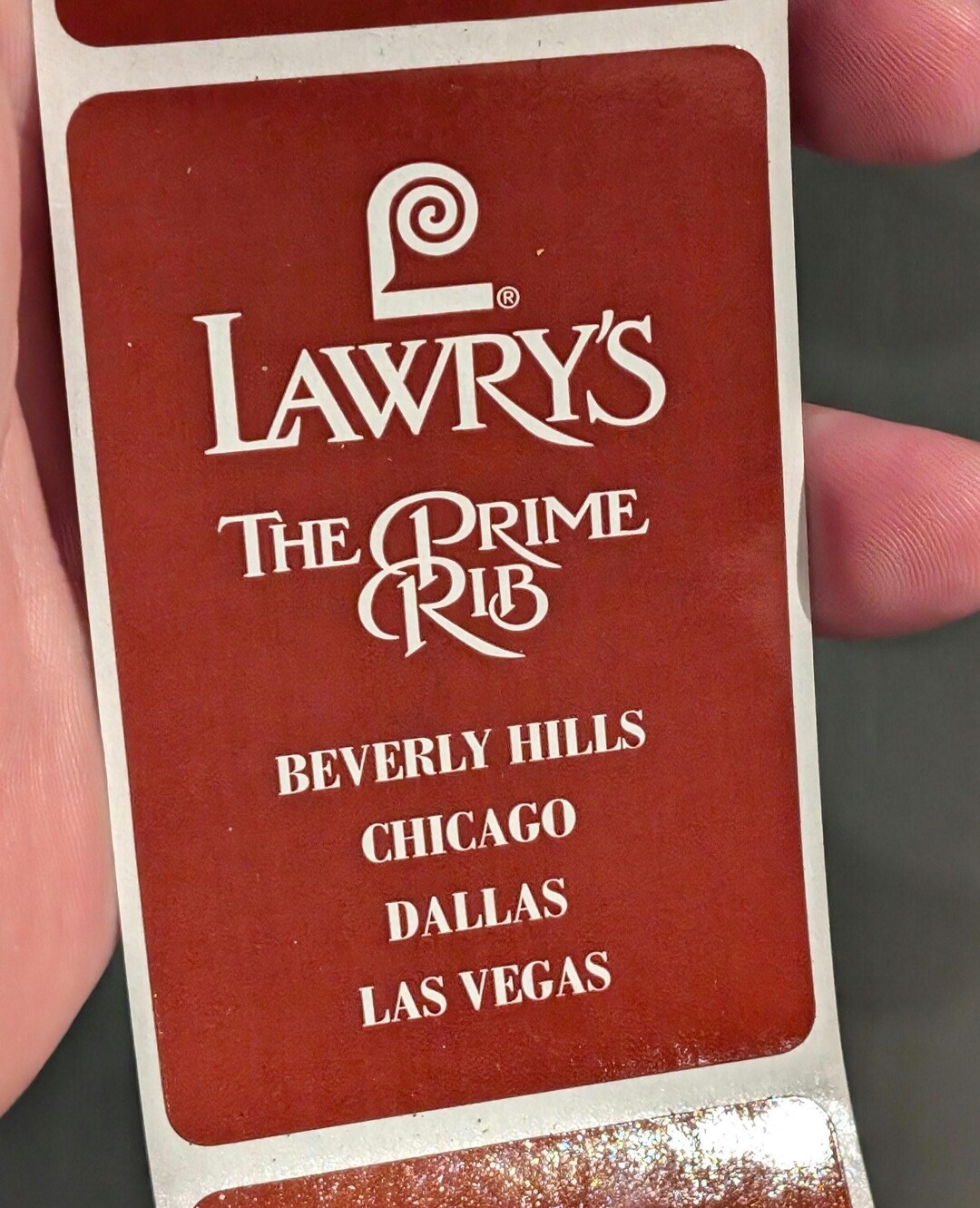 Original Lawry's the Prime Rib Sticker - Closed Chicago Location - Set ...