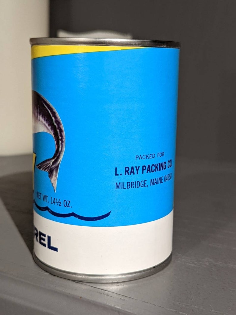 1960's Ray's Fancy Maine Mackerel Old Can Label on Can - Lighthouse ...
