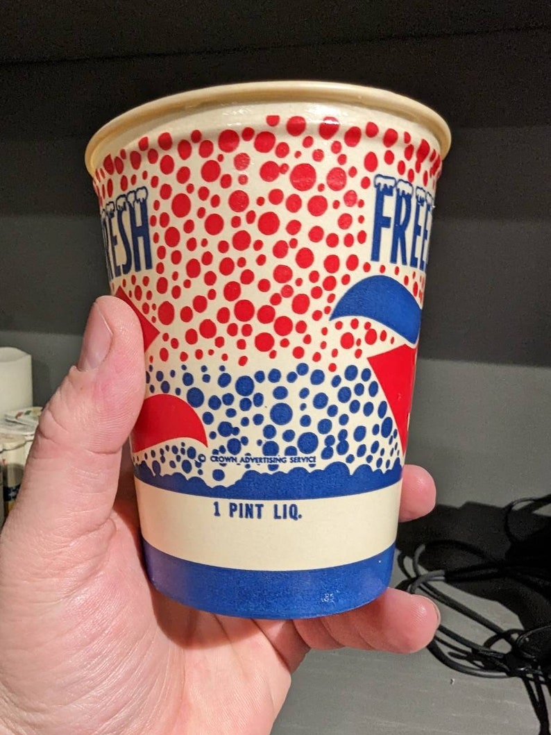NOS 1960's Freezer Fresh Malts Shakes Waxed Paper Cup - Old & Original ...