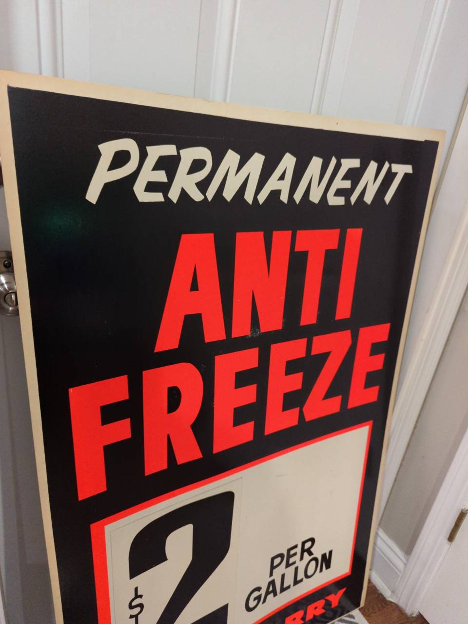 Large Original 1950's 60's Permanent Anti-freeze 2.00 Gallon Cardboard ...