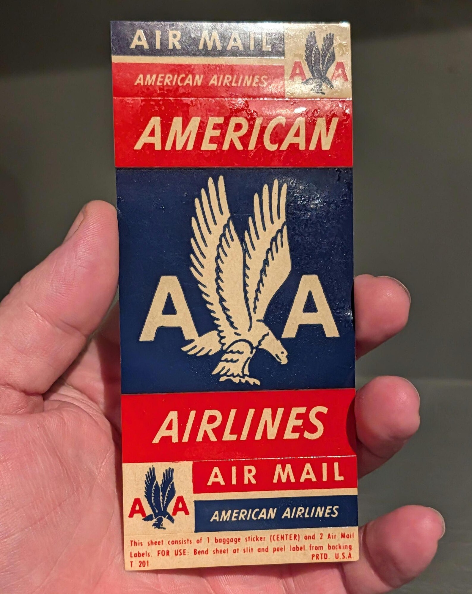 1950s American Airlines Stickers and Air Mail Label - Old & Original ...