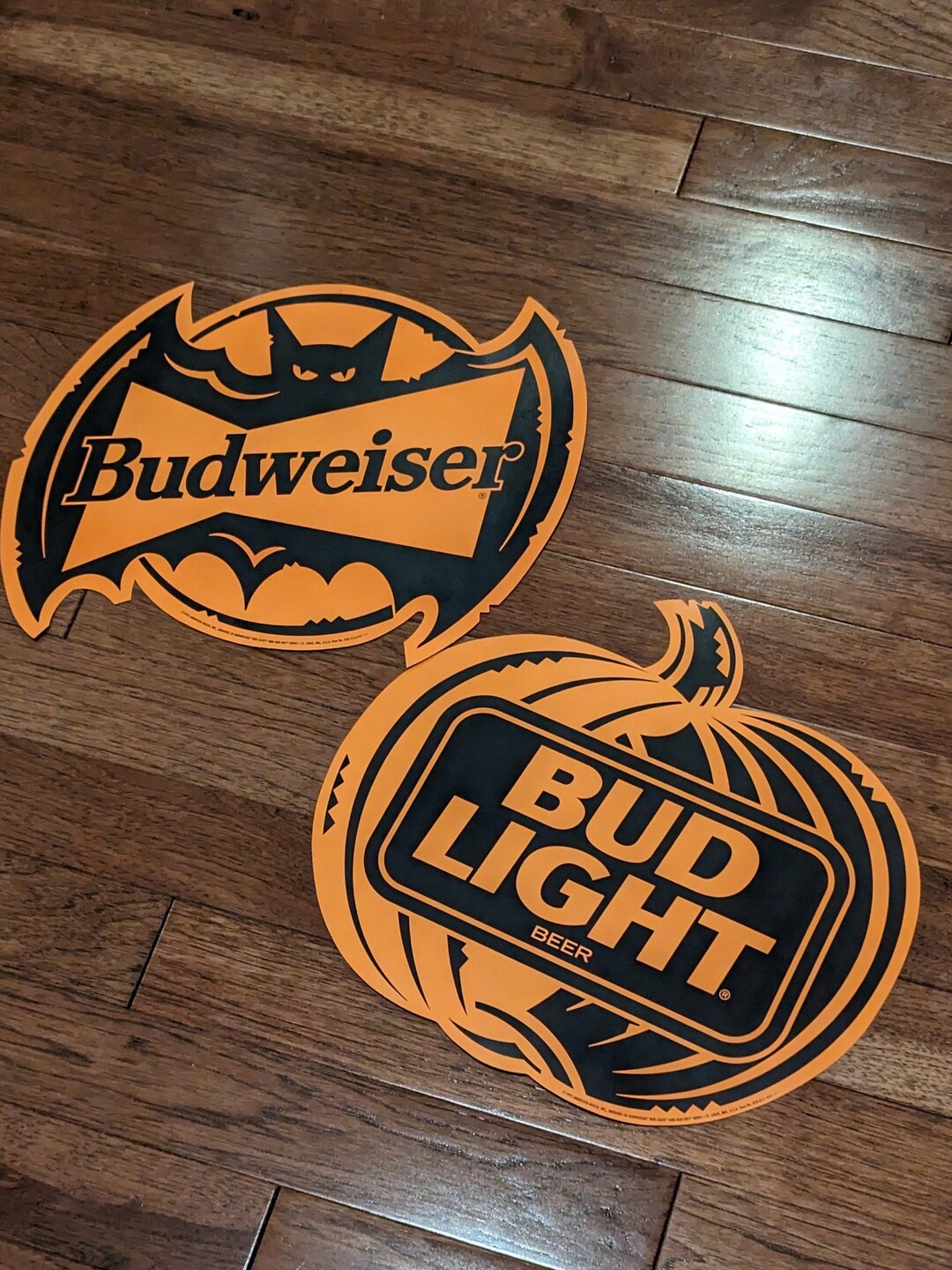 Original 1993 Budweiser Beer Die Cut Hallween Pumpkin or Bat Display ...