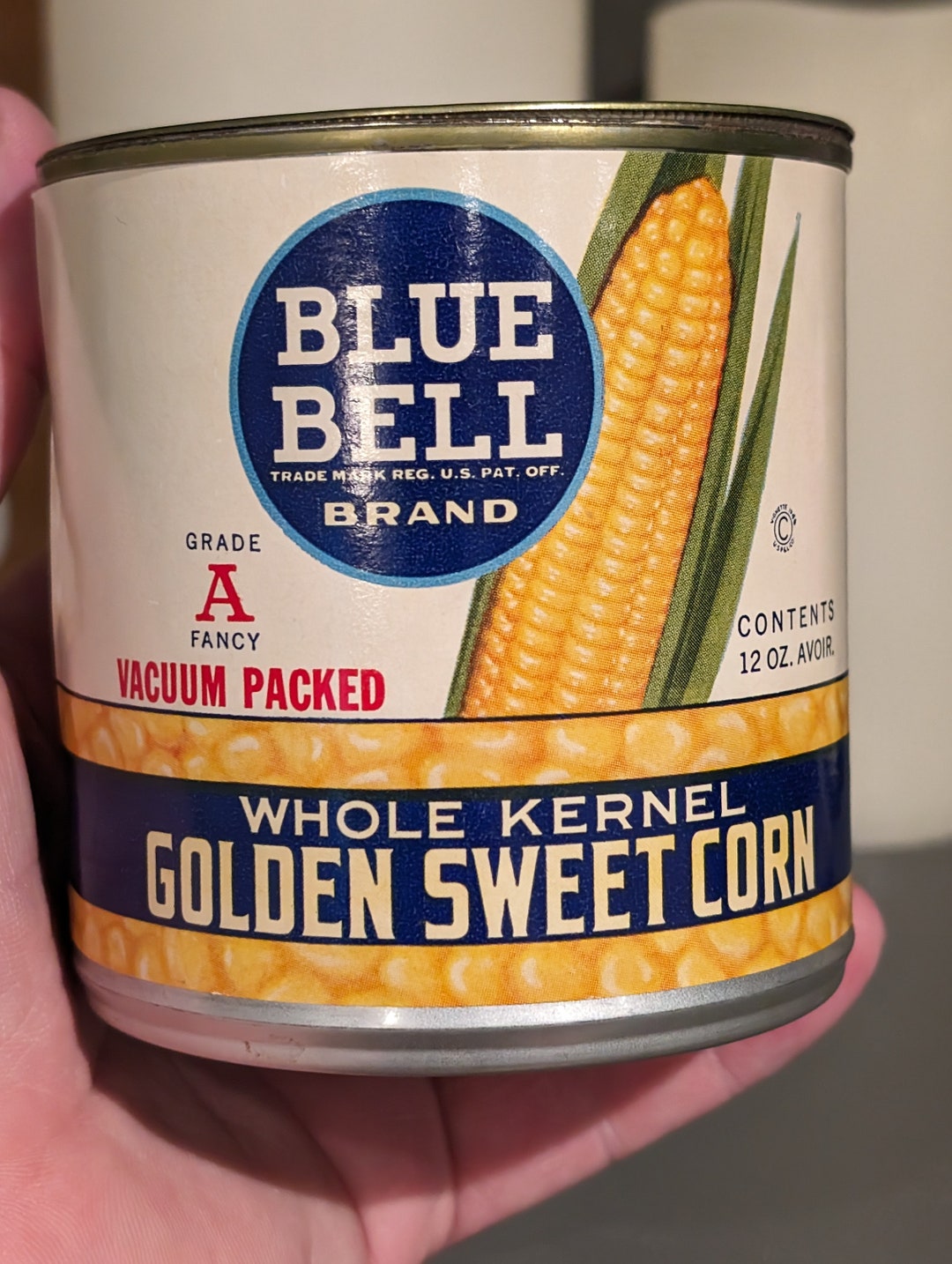 1943 Blue Bell Golden Sweet Corn Can Label on Can Original Vintage ...