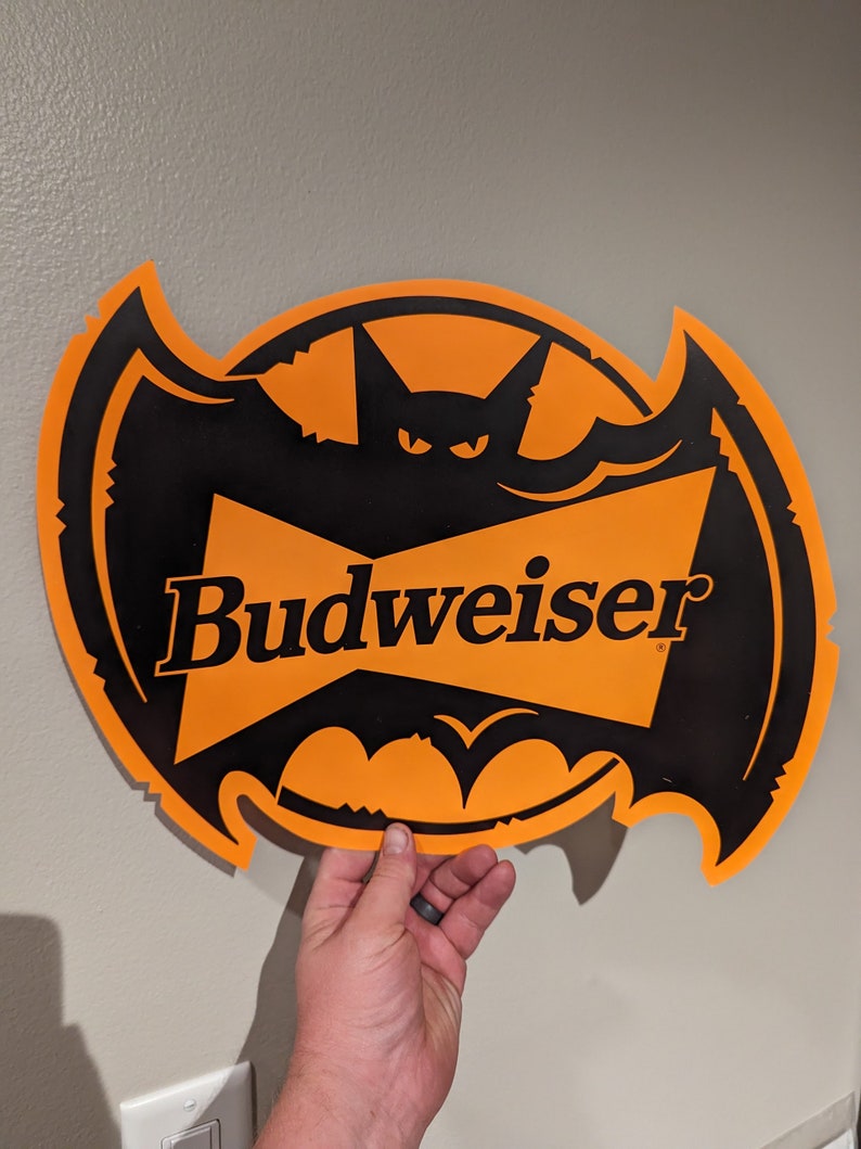 Original 1993 Budweiser Beer Die Cut Hallween Pumpkin or Bat Display ...